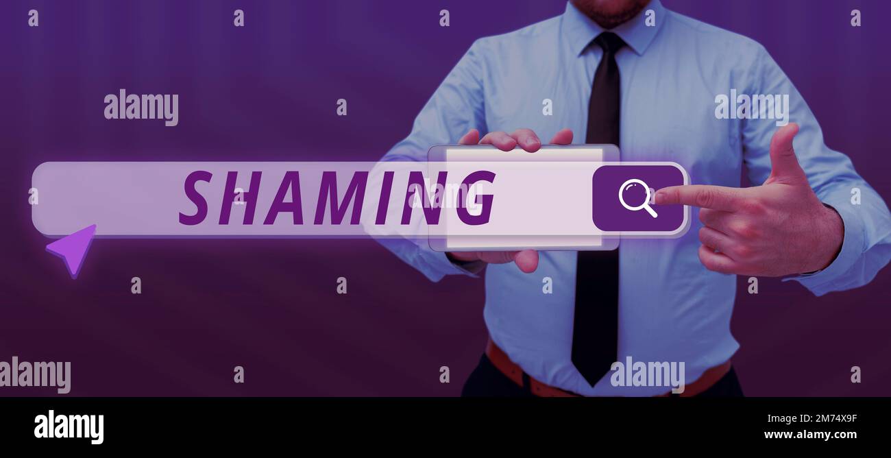 Writing displaying text Shaming. Internet Concept subjecting someone to ...