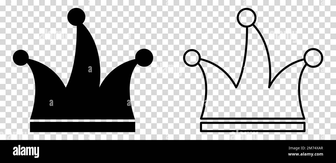 Set of jester hat icons. Vector illustration isolated on transparent ...