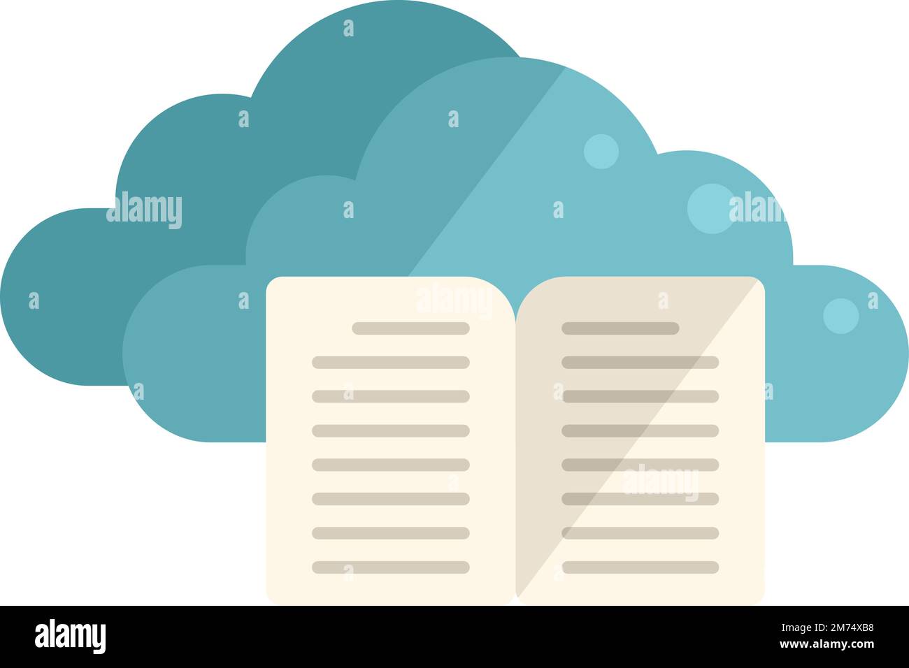 Study data cloud icon flat vector. Distance training. Online course ...