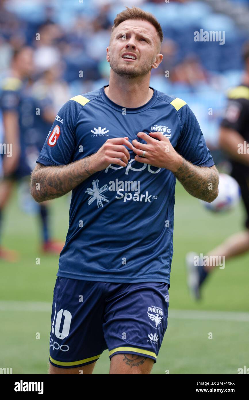 David Ball of Wellington Phoenix warms up before the match between ...