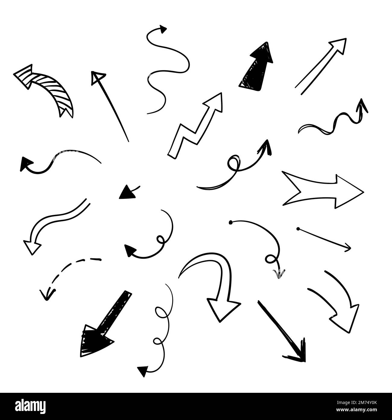 Hand-drawn doodle arrows vector set Stock Vector Image & Art - Alamy