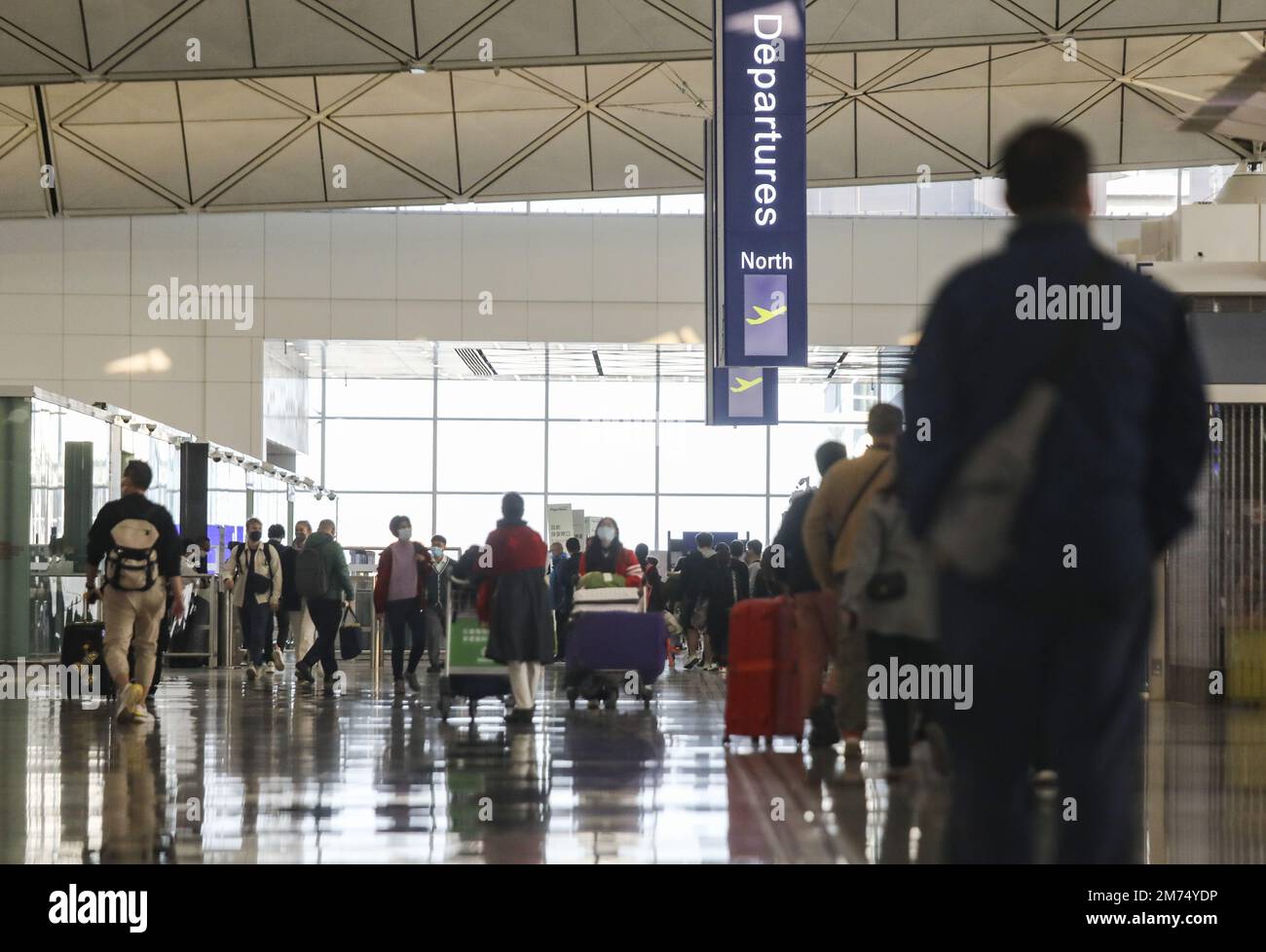 Passengers about to leave from Hong Kong International Airport. 30DEC22 SCMP / Xiaomei Chen ...