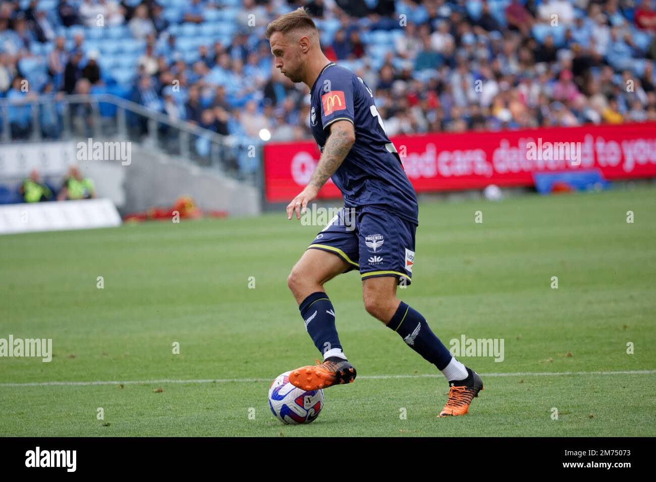 David Ball of Wellington Phoenix controls the ball during the match ...
