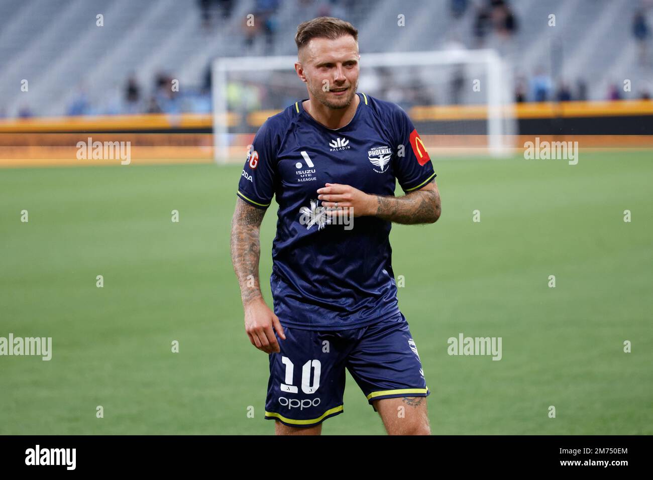 David Ball of Wellington Phoenix thanks their supporters after the ...