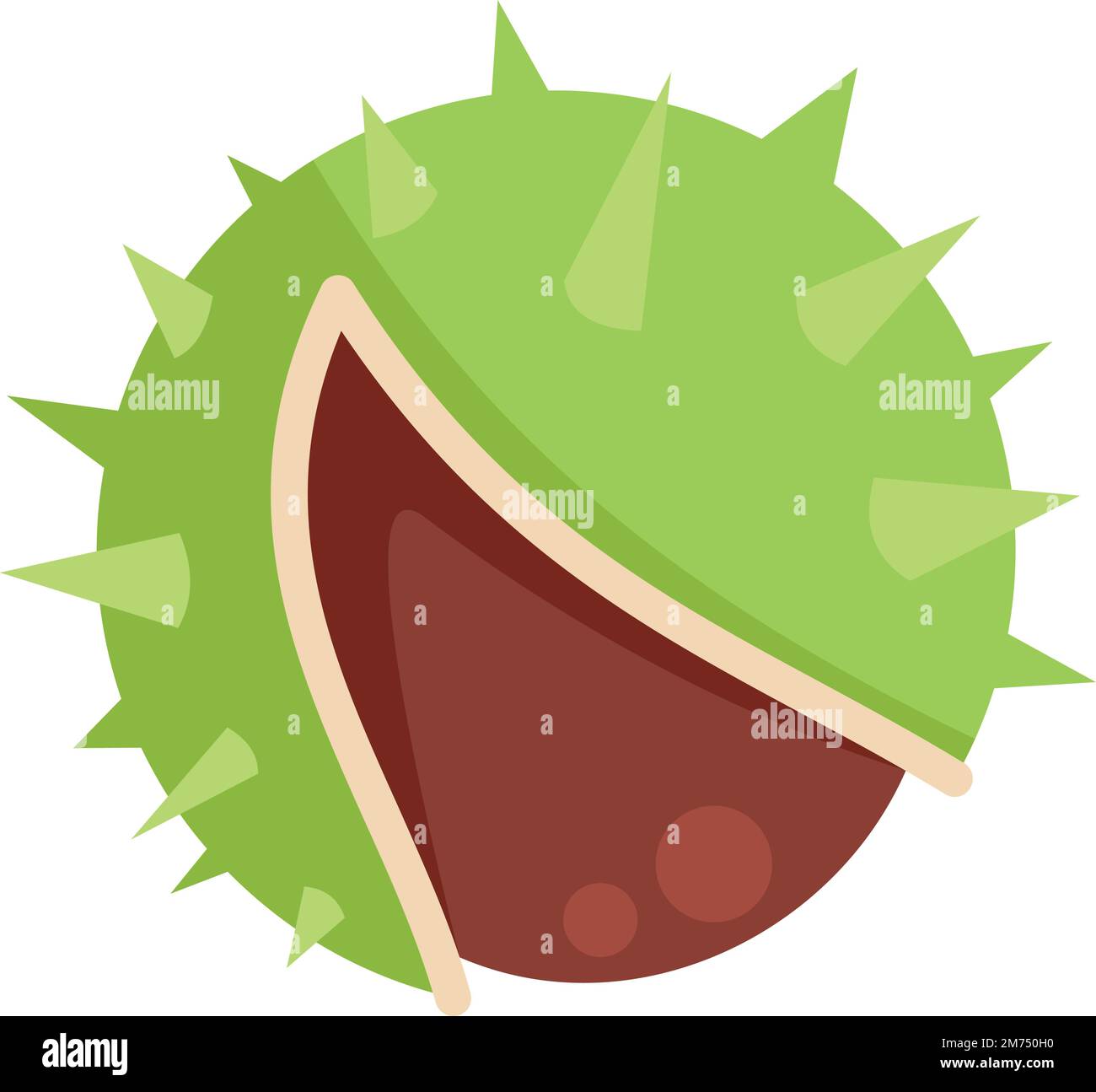 Bur chestnut icon flat vector. Fruit tree. Food season isolated Stock ...