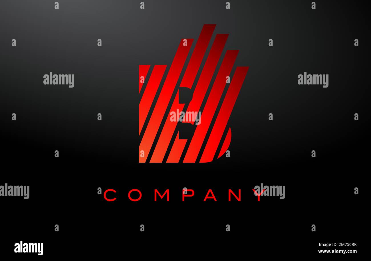 B Letter Logo Design with Red Rainbow Lines Vector. Rainbow Letter Icon Illustration Stock ...