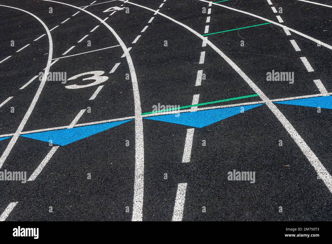 Atlanta, GA, USA. 5th June, 2006. Running track with number in stadium ...