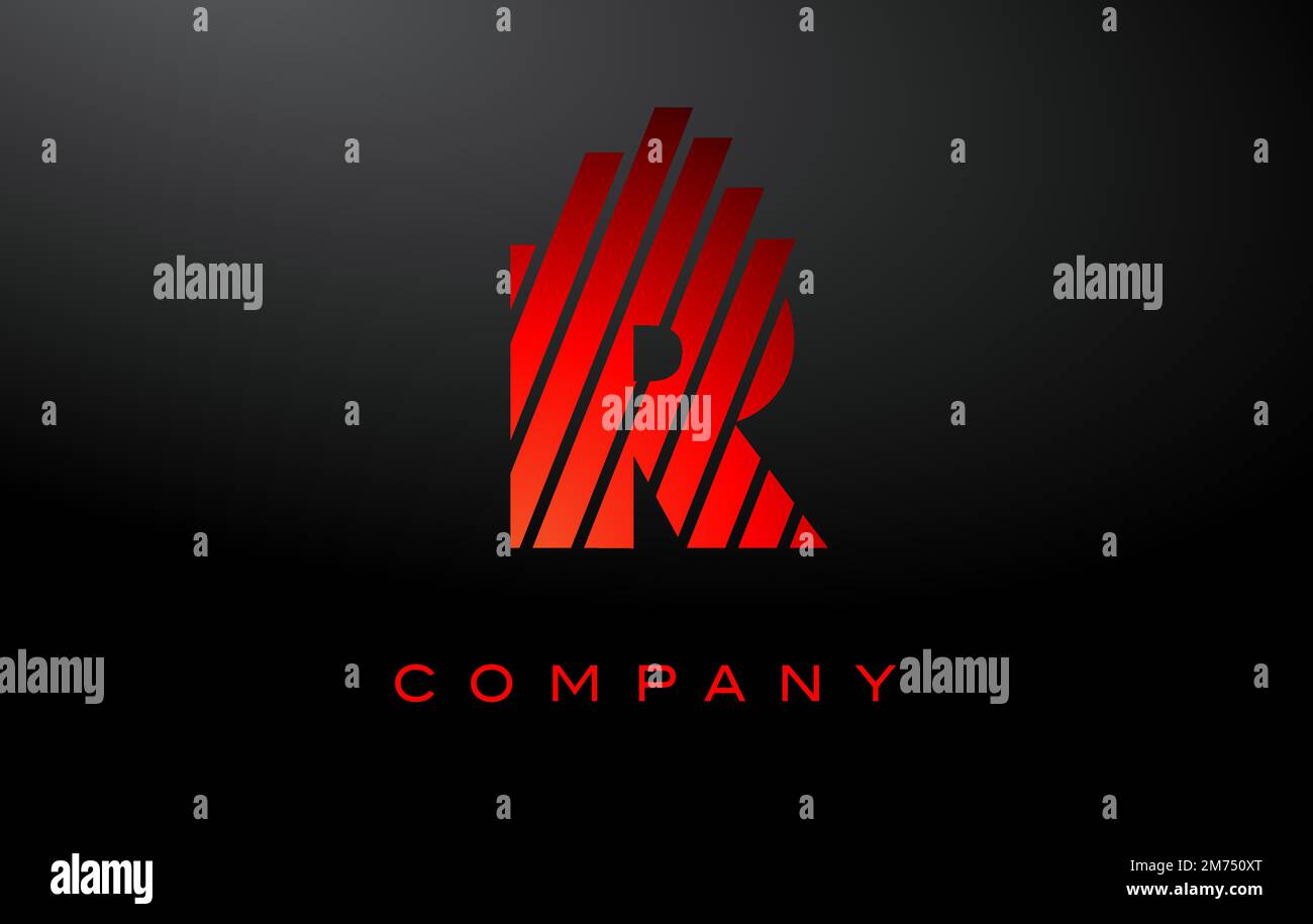 R Letter Logo Design with Red Lines Vector. Red Letter Icon ...