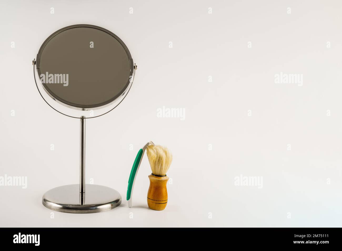 lifestyle washroom shaiving set up with swivel pedestal mirror natural ...