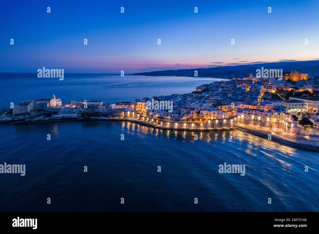 Aerial view of the city of Vieste, gargano national park, italy Stock ...