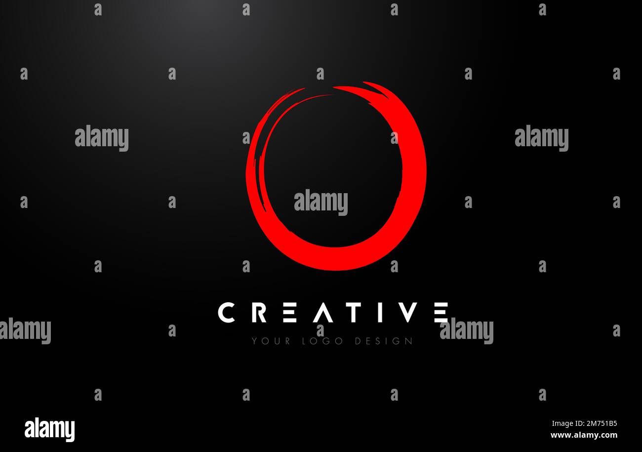 Red O Brush Letter Logo Design. Artistic Handwritten Brush Letters Logo ...