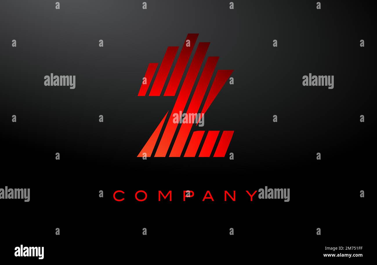 Z Letter Logo Design with Red Lines Vector. Red Letter Icon ...