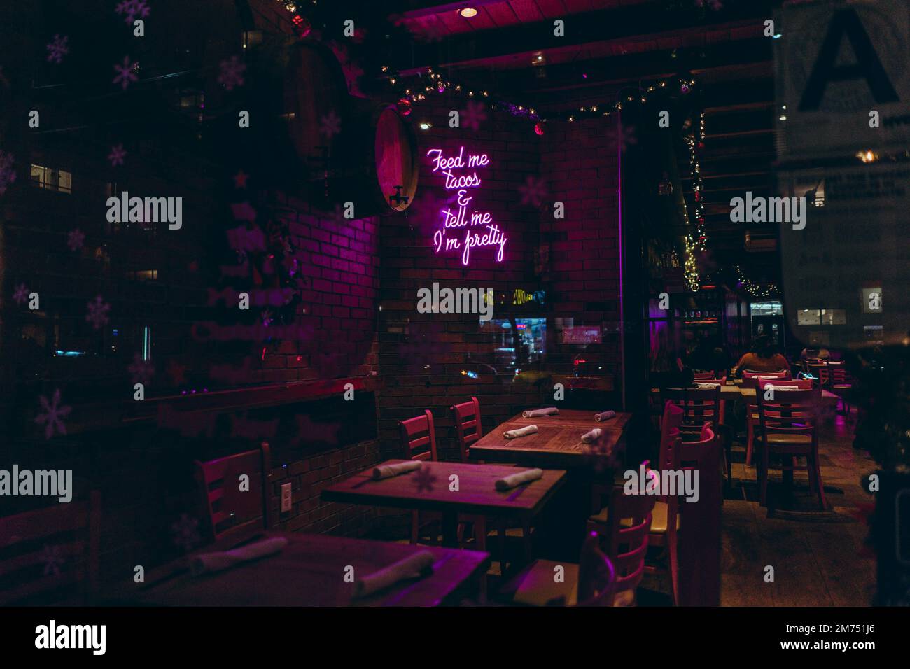 Feed me tacos and tell me I'm pretty pink neon lights in New York City ...