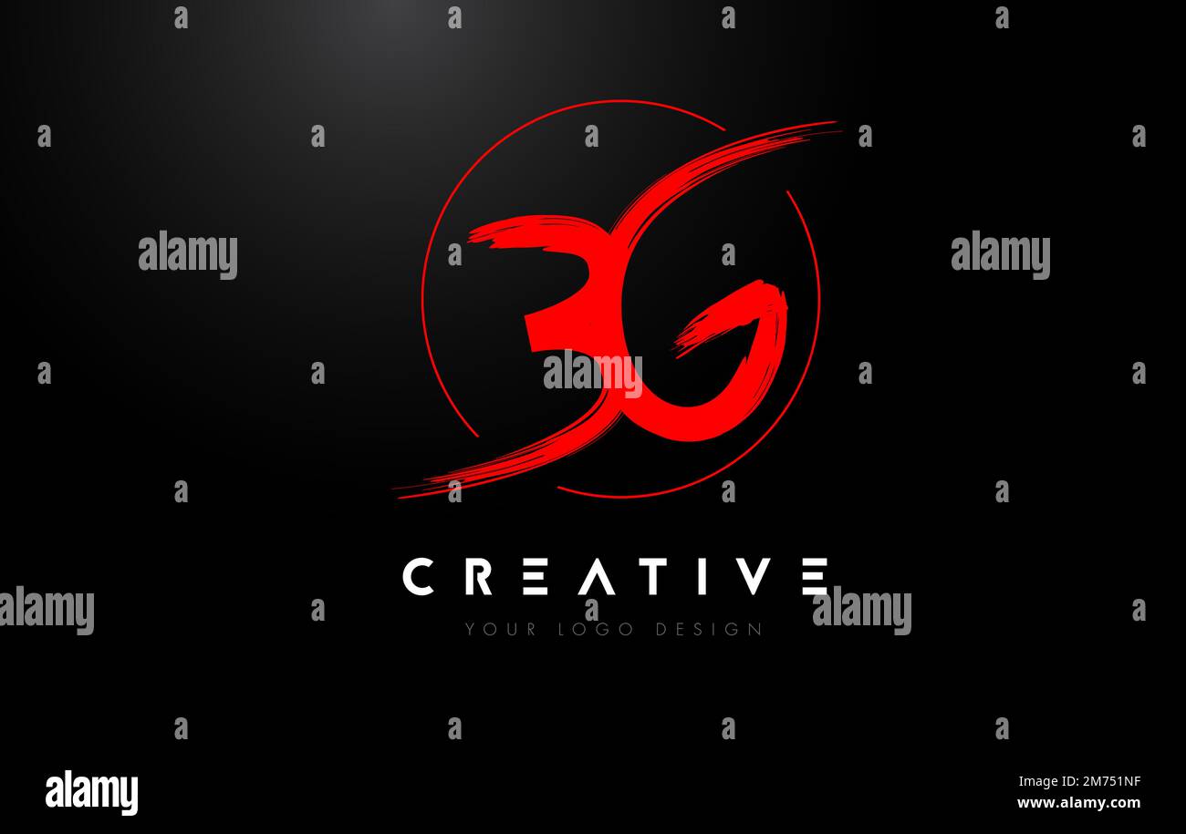 Red BG Brush Letter Logo Design. Artistic Handwritten Brush Letters ...
