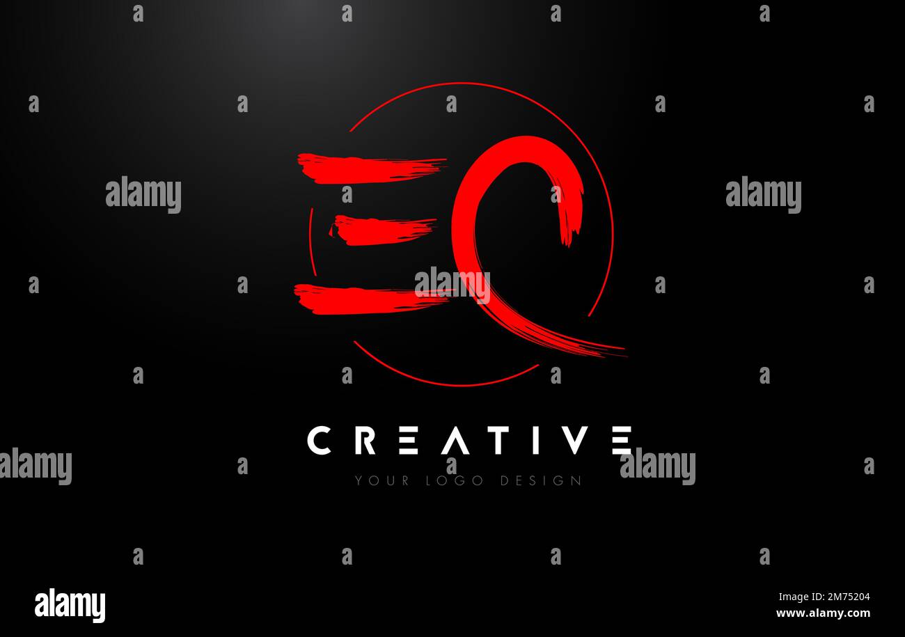 Red EC Brush Letter Logo Design. Artistic Handwritten Brush Letters ...