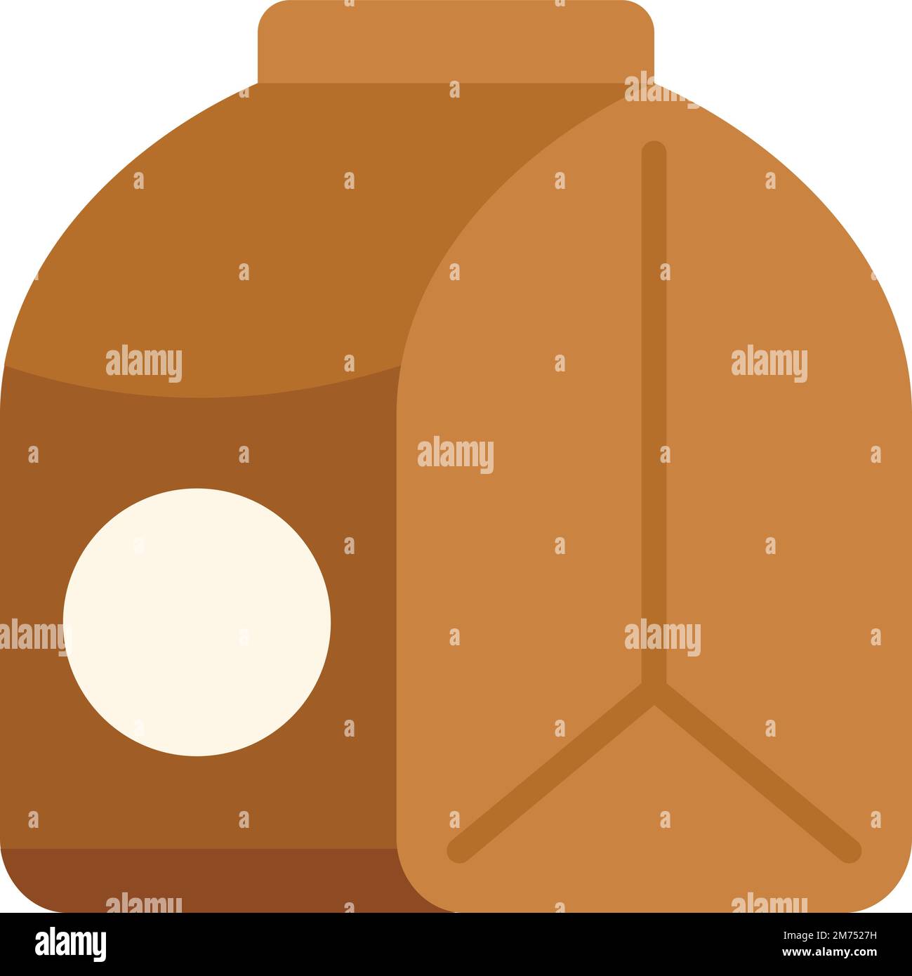 Paper dog food pack icon flat vector. Pet feed. Snack package isolated ...