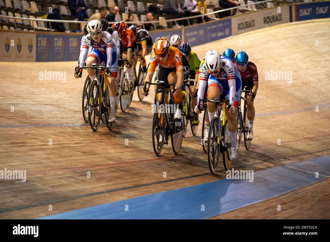 Peloton, Women's Omnium during the Track Cycling French championships ...