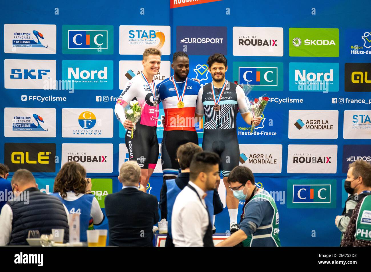 DERACHE Tom and LANDERNEAU Melvin and LAFARGUE Quentin , Men's 1Km Time ...