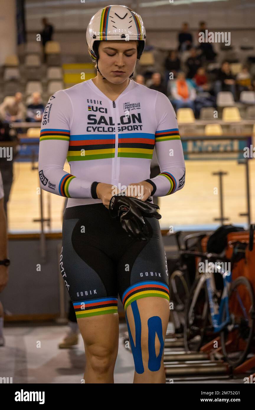 Mathilde Gros, Women's Sprint during the Track Cycling French ...