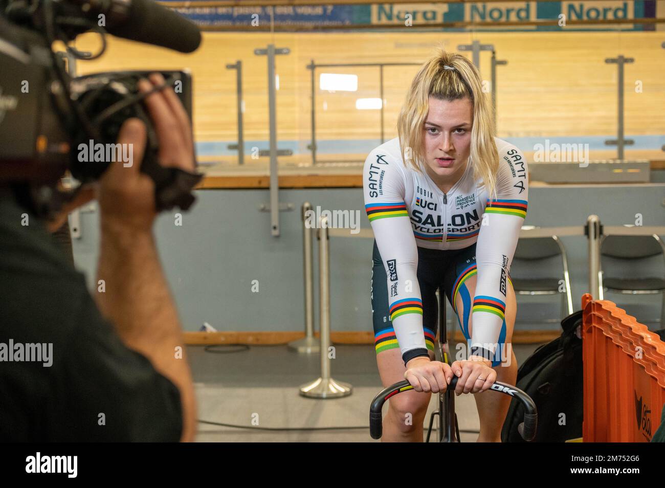Mathilde Gros, Women's Sprint during the Track Cycling French ...