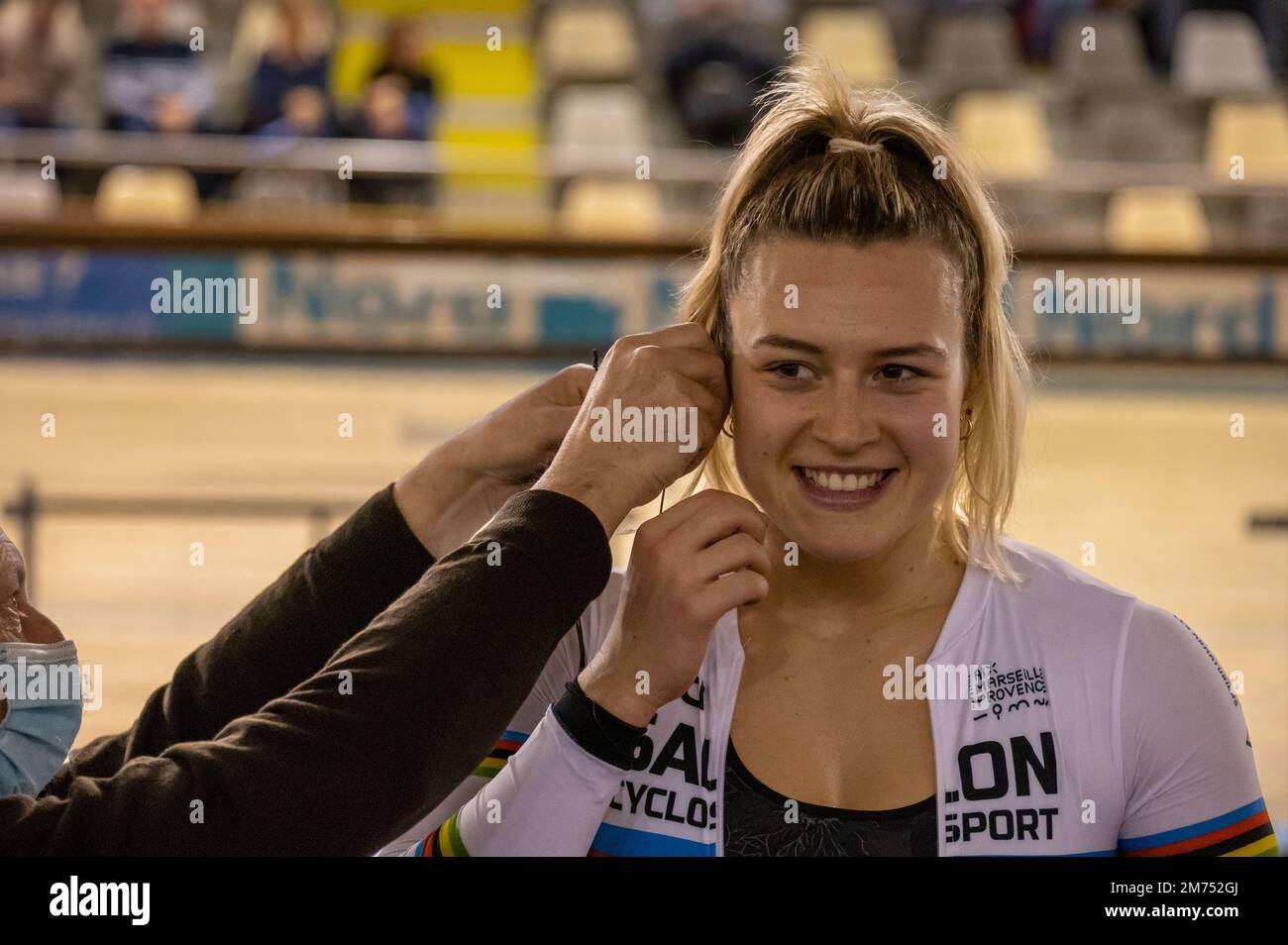 Mathilde Gros, Women's Sprint during the Track Cycling French ...