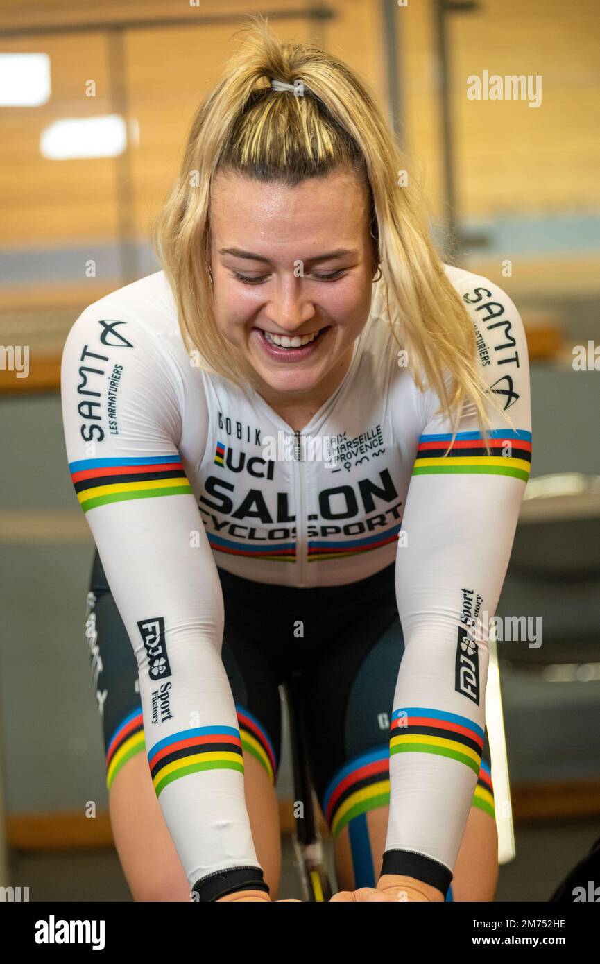 Mathilde Gros, Women's Sprint during the Track Cycling French ...