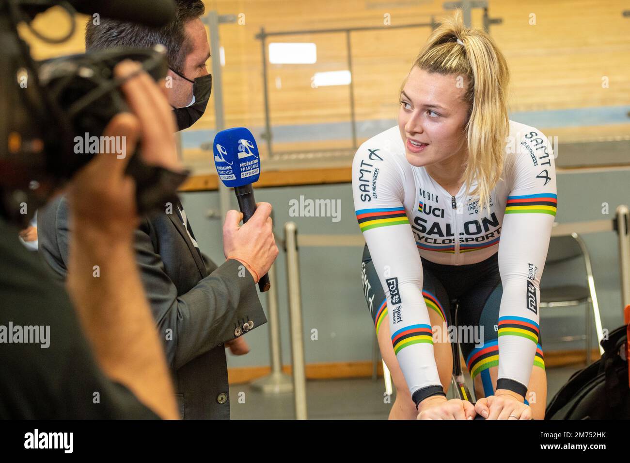 Mathilde Gros, Women's Sprint during the Track Cycling French ...
