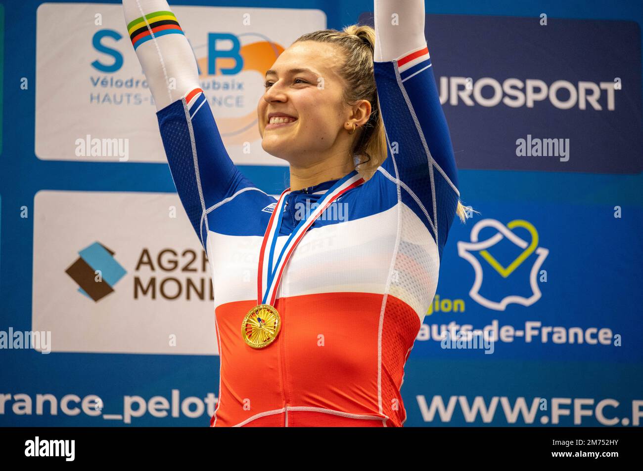Mathilde Gros, Women's Sprint during the Track Cycling French ...