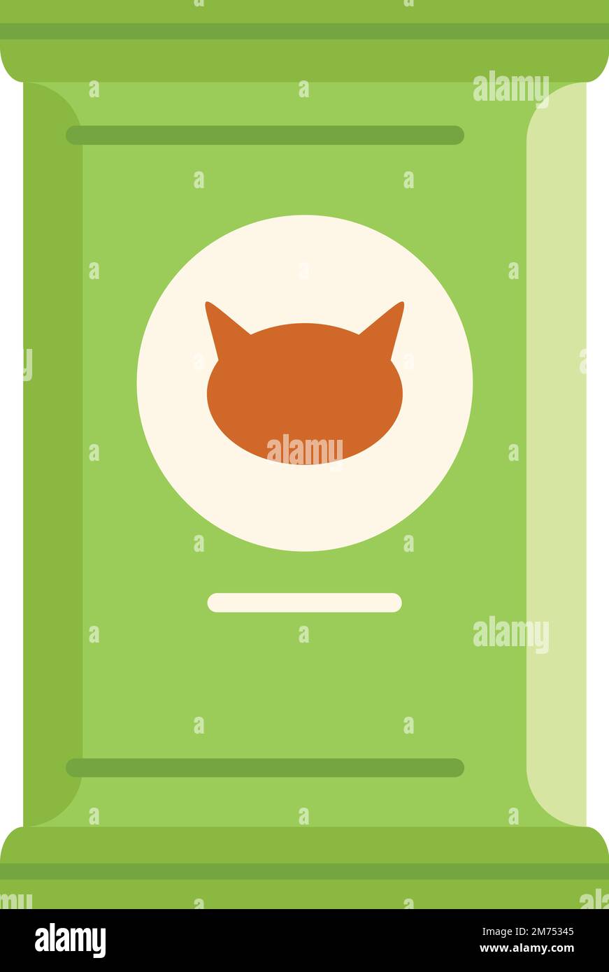 Cat food container icon flat vector. Pet bowl. Animal snack isolated ...