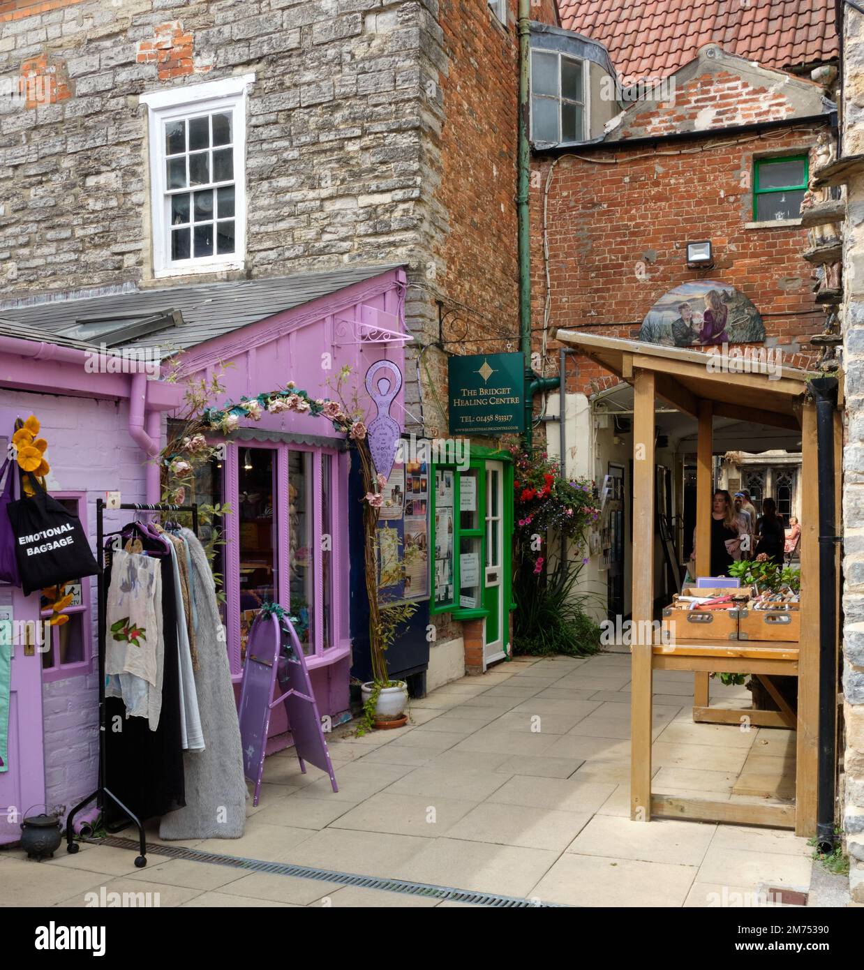Glastonbury Experience Arcade shopping area Stock Photo - Alamy