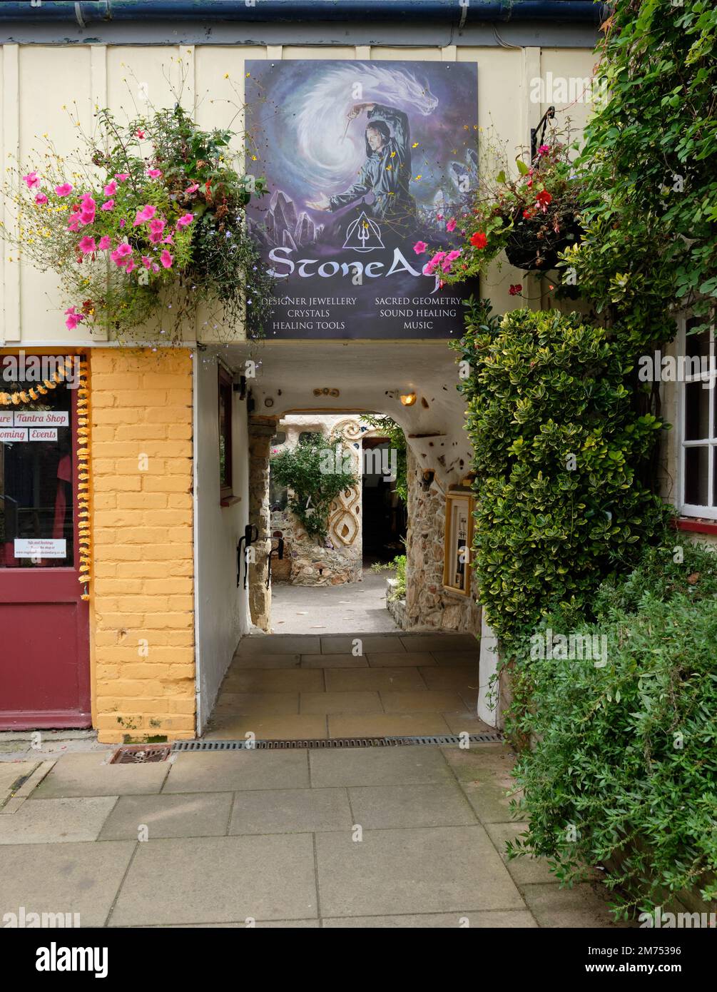 Glastonbury Experience Arcade shopping area Stock Photo - Alamy