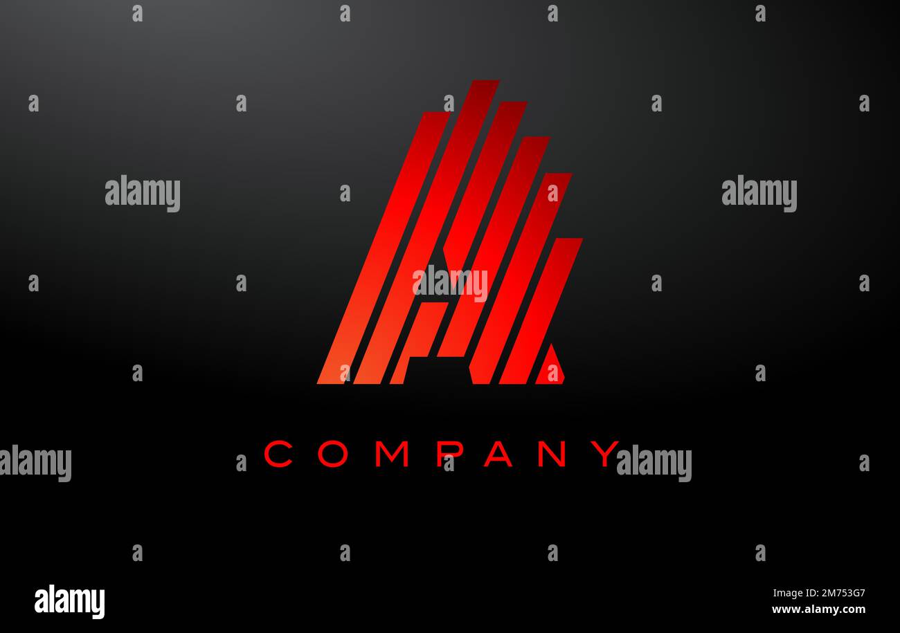 A Letter Logo Design with Red Rainbow Lines Vector. Rainbow Letter Icon ...