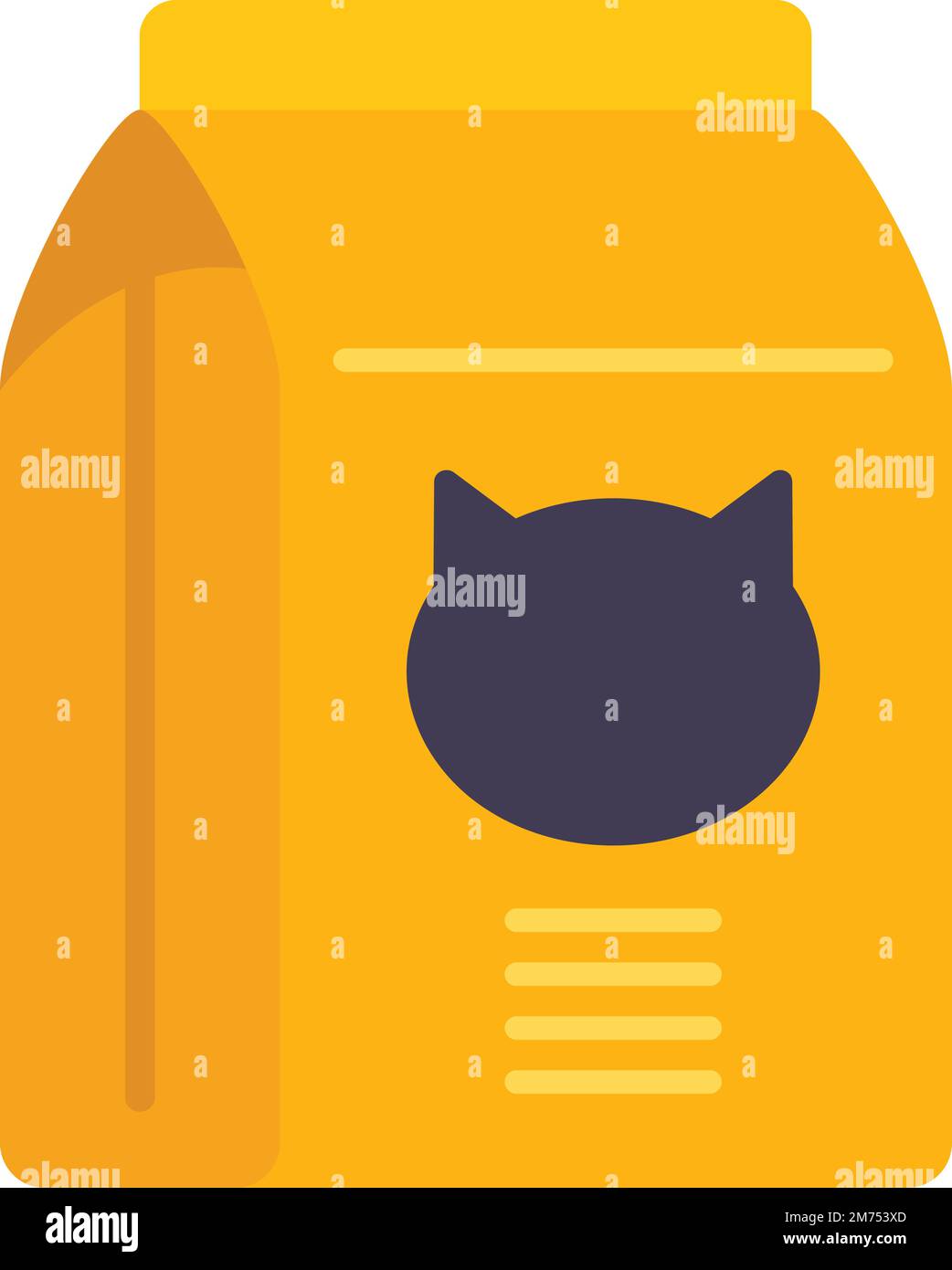 Cat food pack icon flat vector. Cute snack. Animal package isolated ...
