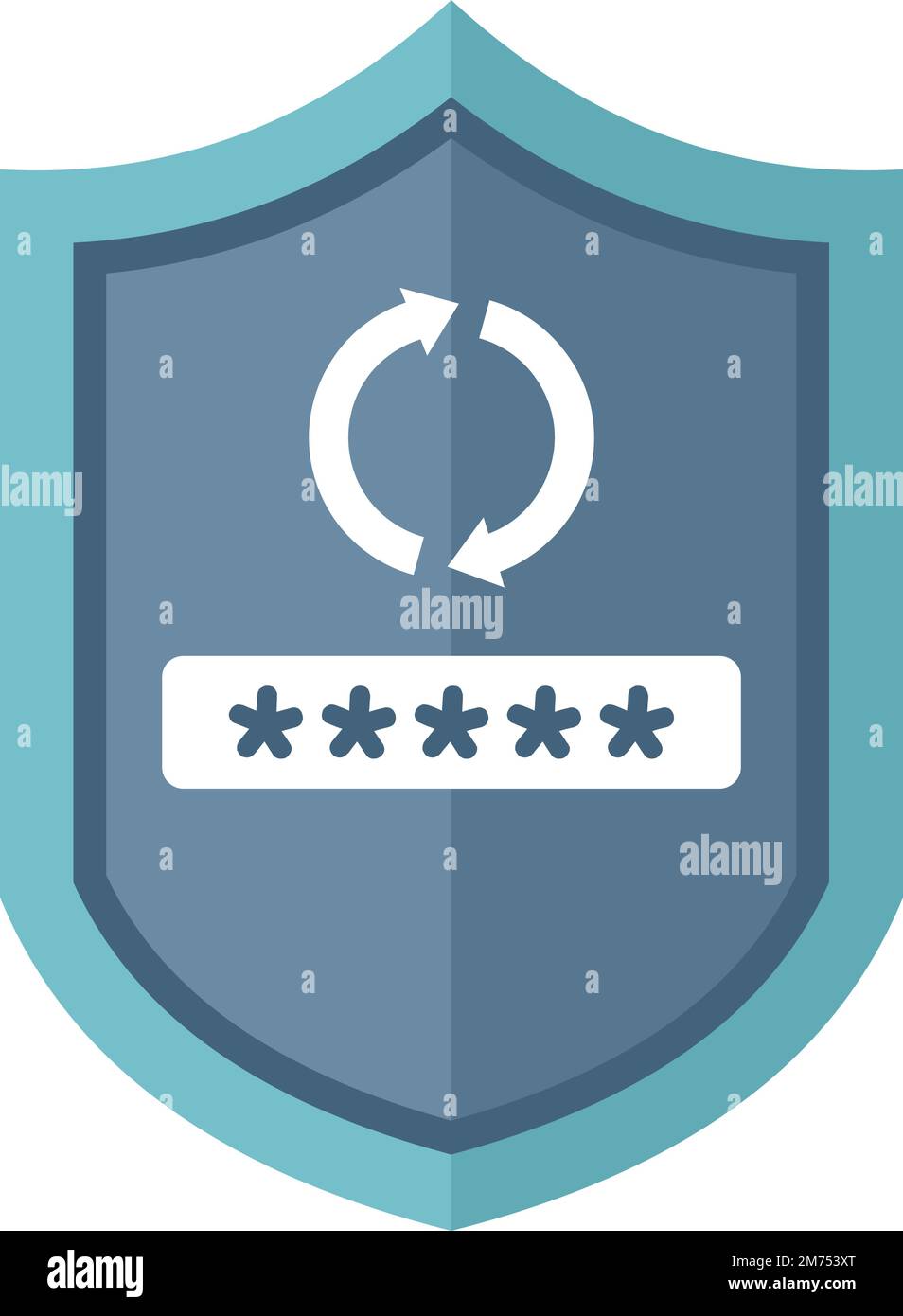 Shield password recovery icon flat vector. Mobile page. Screen secure ...