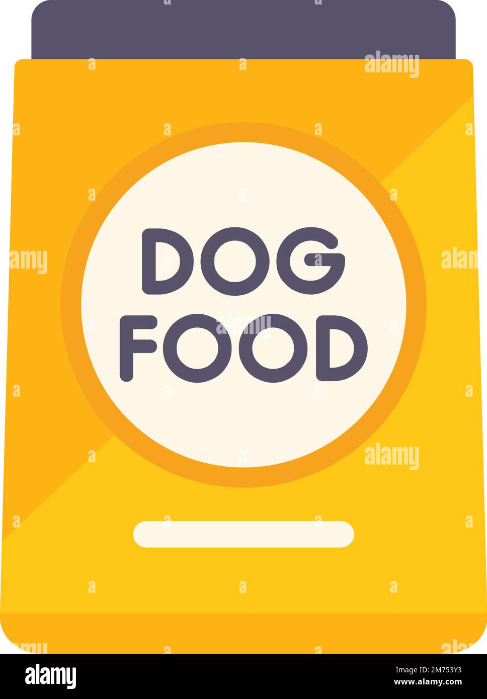 Modern dog food pack icon flat vector. Animal pet. Bowl plate isolated ...