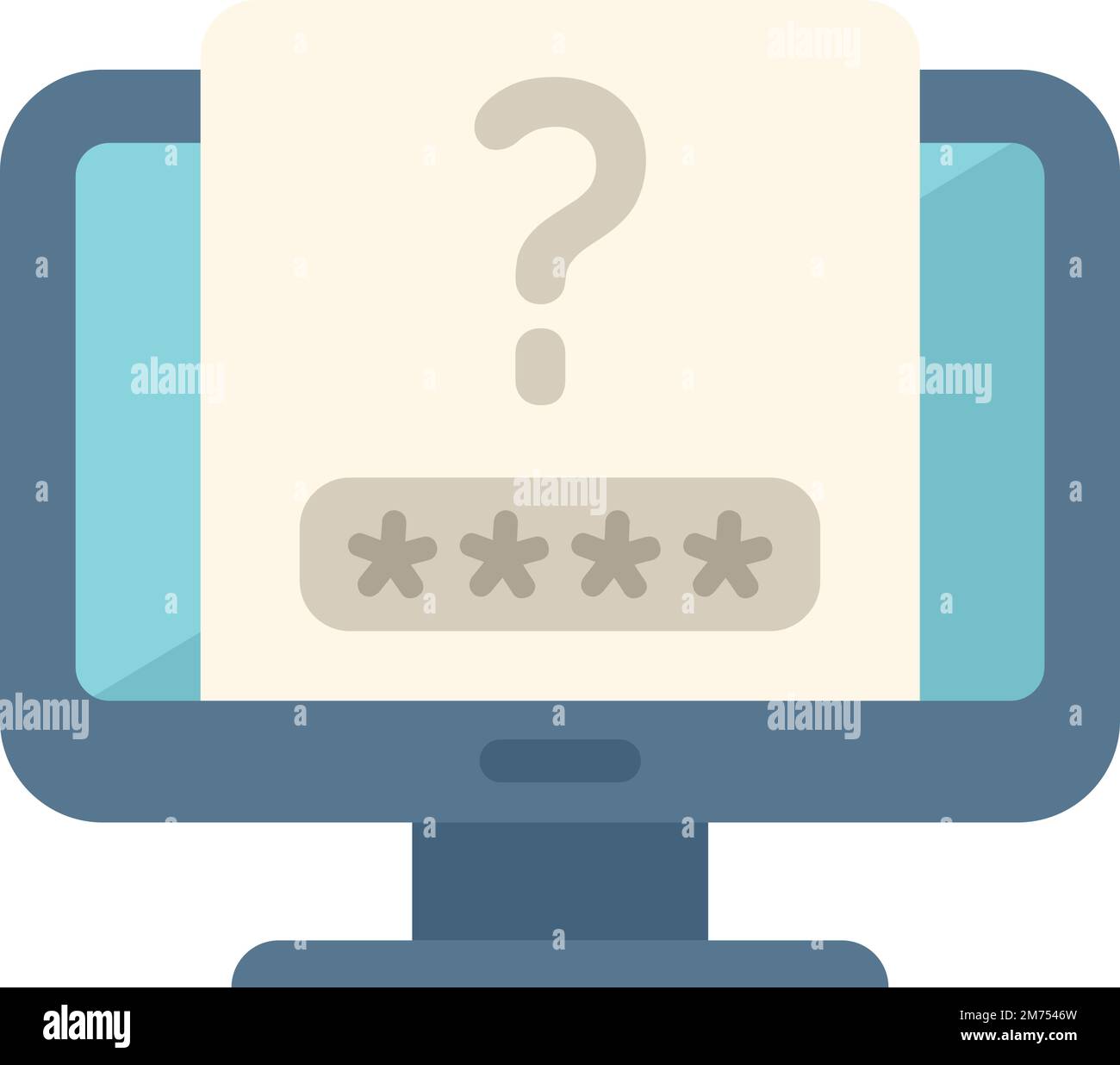 Monitor password recovery icon flat vector. Screen secure. Mobile design isolated Stock Vector ...