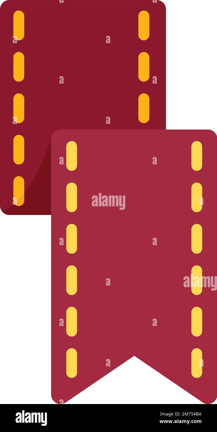 Textile bookmark icon flat vector. Favorite mark. Space template ...