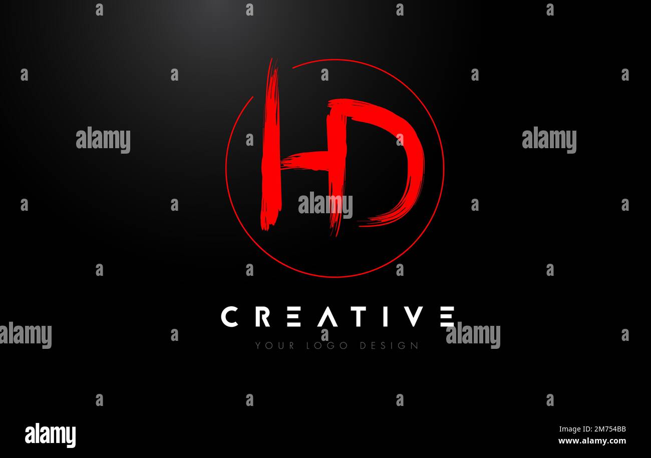 Red HD Brush Letter Logo Design. Artistic Handwritten Brush Letters ...
