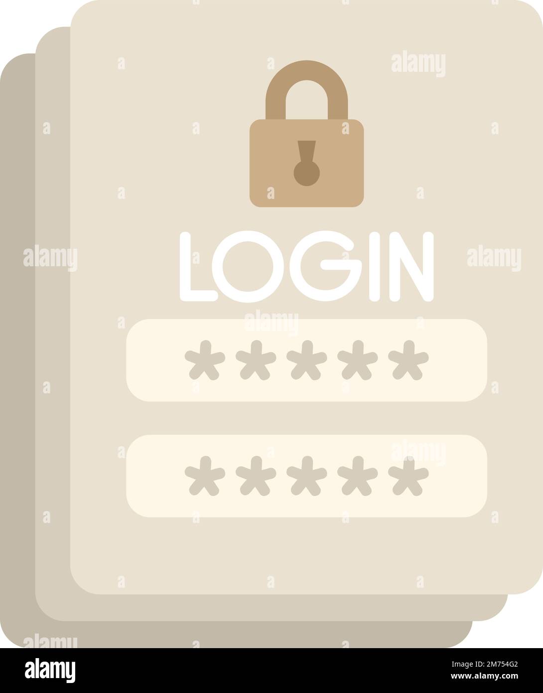 Login password icon flat vector. Page log. Internet screen isolated ...