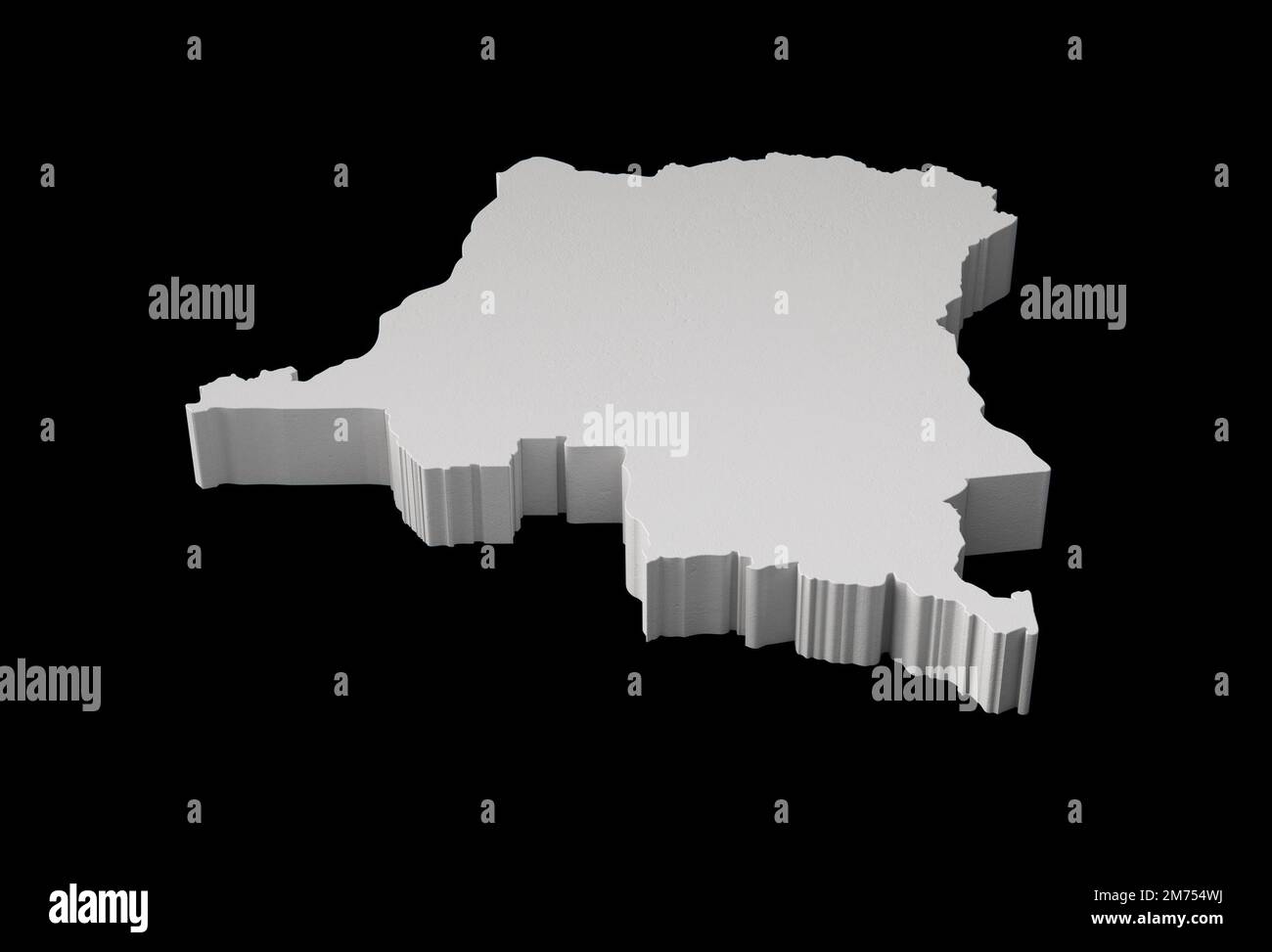 A black and white 3D illustration of Congo map Geography Cartography ...