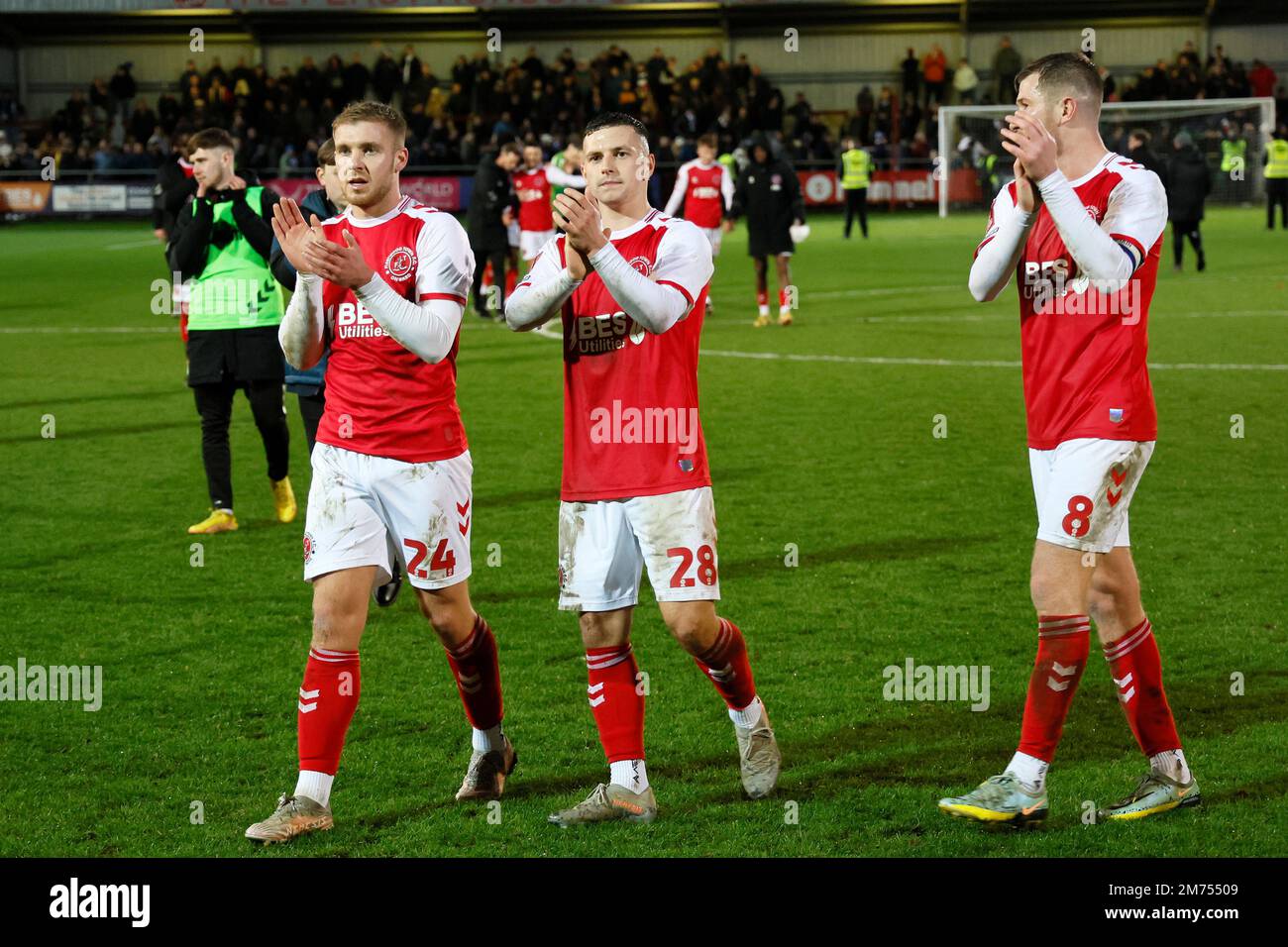 Fleetwood Town's Daniel Batty, Fleetwood Town's Carl Johnston and ...