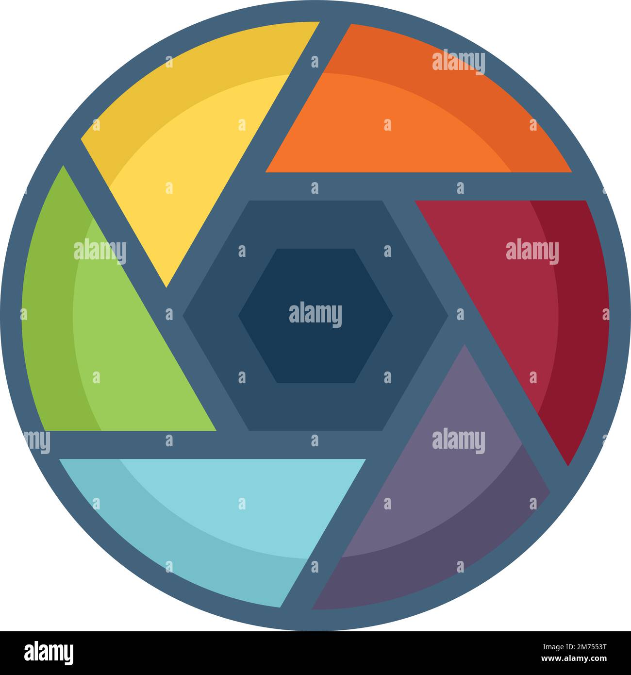 Focus shutter icon flat vector. Work goal. Meeting team isolated Stock ...