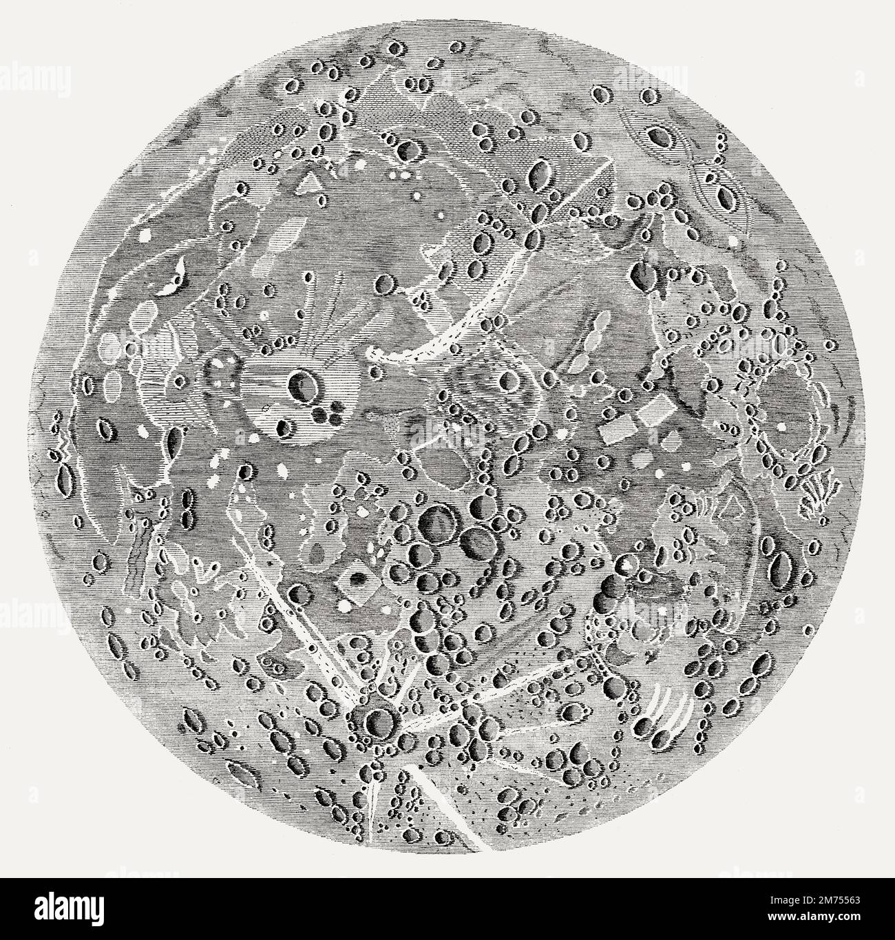 Map of the moon, after Chérubin d'Orléans (1613-1697), French ...