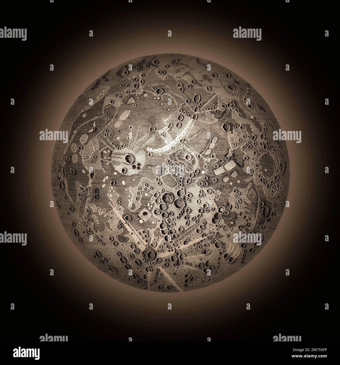 Map of the moon, after Chérubin d'Orléans (1613-1697), French ...