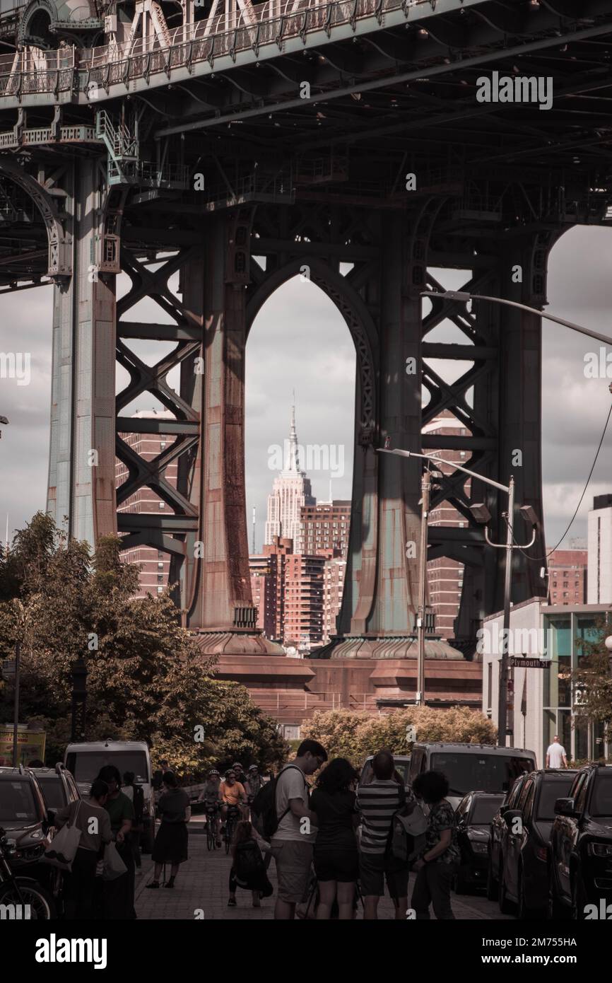 The Empire State building from the bridge Stock Photo - Alamy