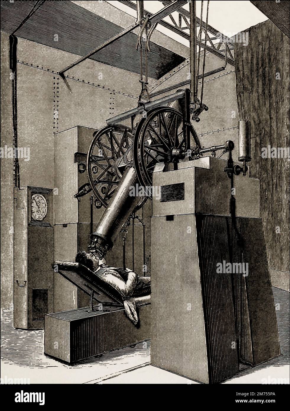 The great reflecting telescope, Paris observatory, 1885 Stock Photo - Alamy
