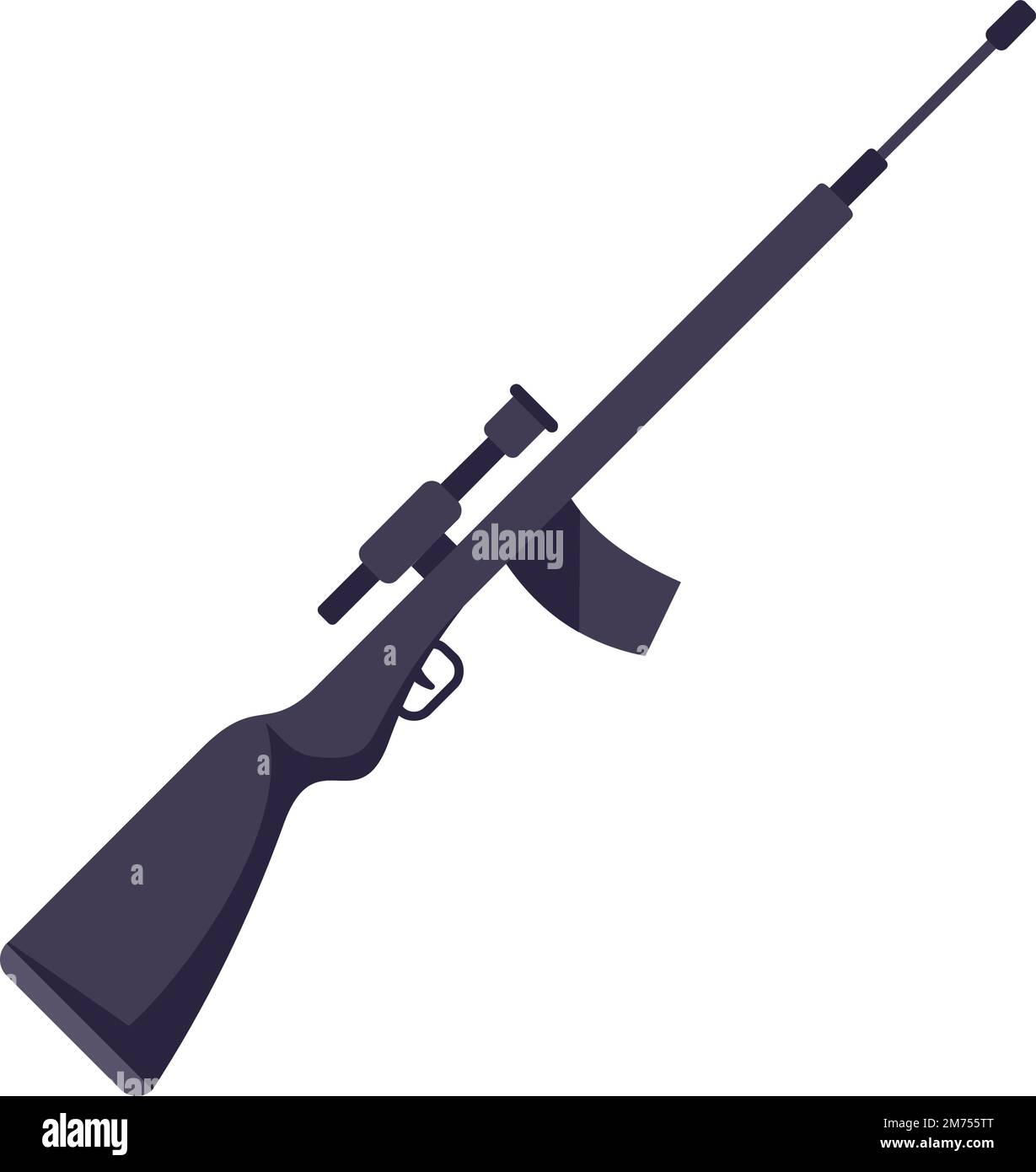 Sniper barrel icon flat vector. Rifle gun. Weapon scope isolated Stock ...