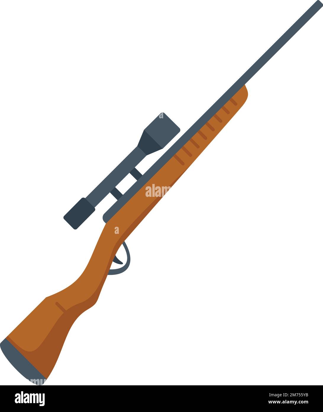 Combat sniper icon flat vector. Military weapon. Rifle gun isolated ...