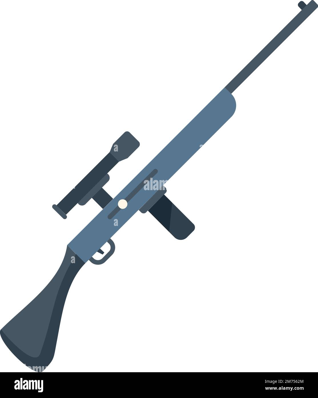 Sniper pistol icon flat vector. Gun scope. Combat army isolated Stock ...