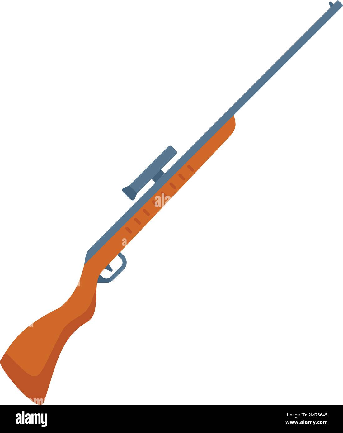 Hunter sniper icon flat vector. Weapon gun. Combat army isolated Stock ...